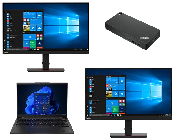 ThinkPad X1 Carbon G10 (14" i7 16GB 512 SSD) + ThinkVision T27q-20 (x2 ...