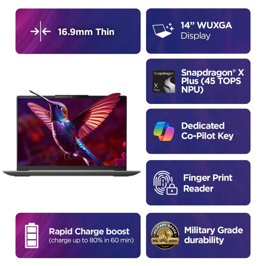 Lenovo IdeaPad Slim 5x Gen 9 (14) laptop | Snapdragon®-powered Copilot+ ...